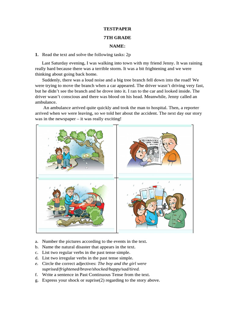 7th Grade English Test Paper | PDF | Verb | Languages