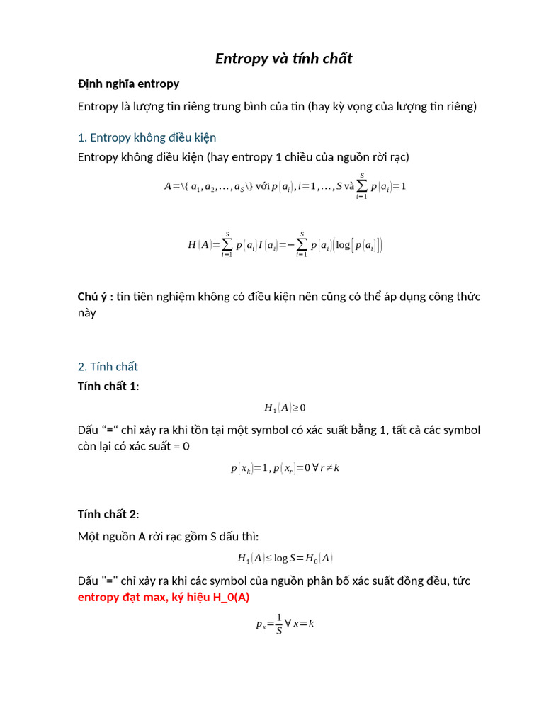2. Entropy và tính chất | PDF