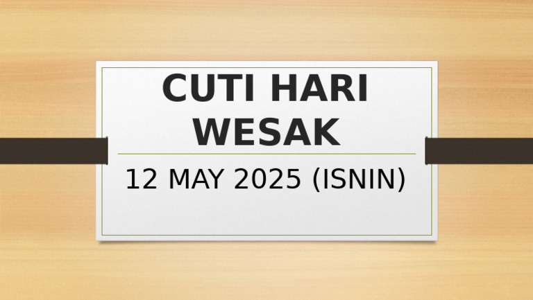 Cuti Hari Wesak | PDF