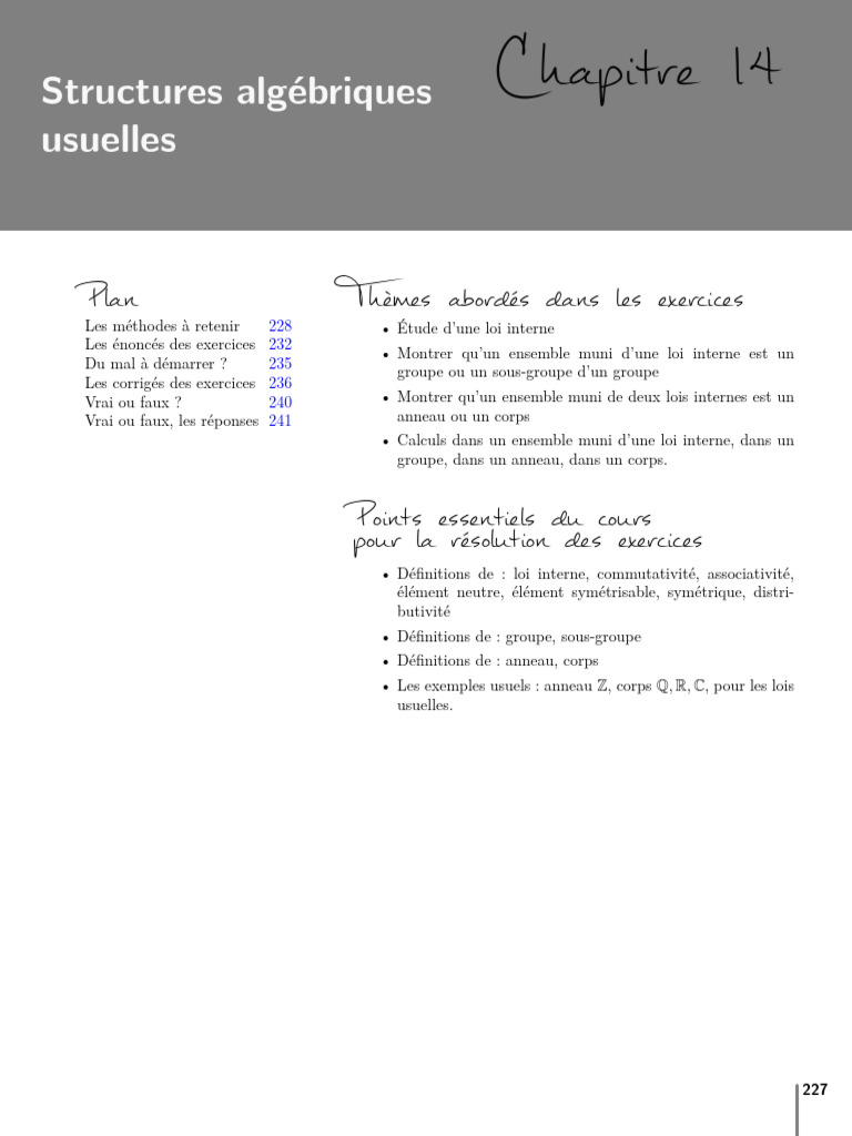 Exercices Structures Alèbriques | PDF