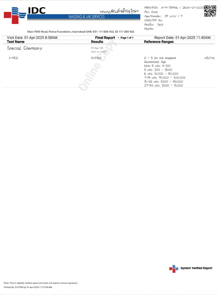Patient Report PDF | PDF