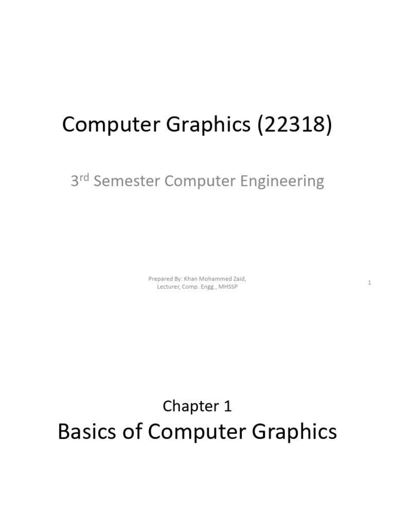 Computer Graphics Basics Overview | PDF | Computer Graphics | Display ...