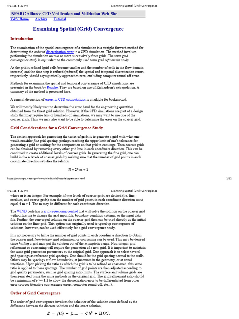 Grid Convergence Index in CFD | PDF | Logarithm | Computational Fluid ...
