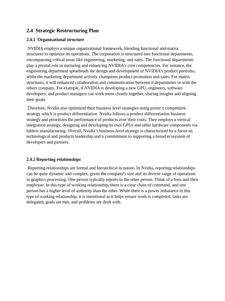 NVIDIA Organizational Structure Overview | PDF | Organizational ...