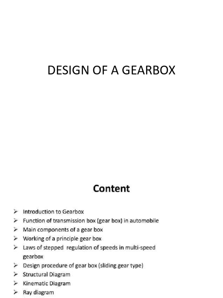 Design of Gearbox DESIGN | PDF