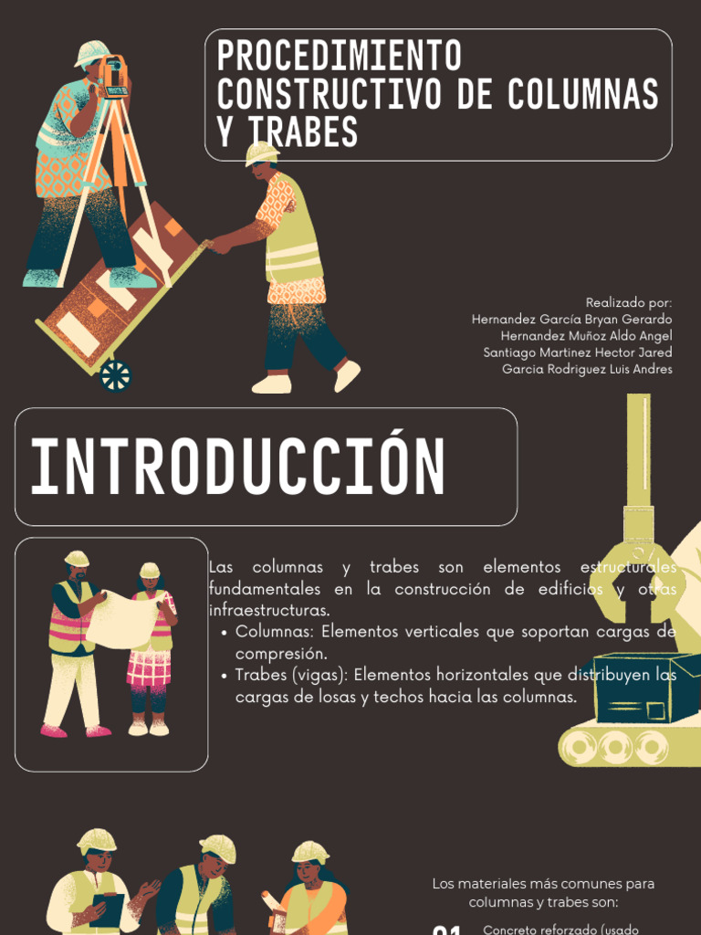 Procedimiento Constructivo de Columnas y Trabes | PDF | Hormigón | Columna