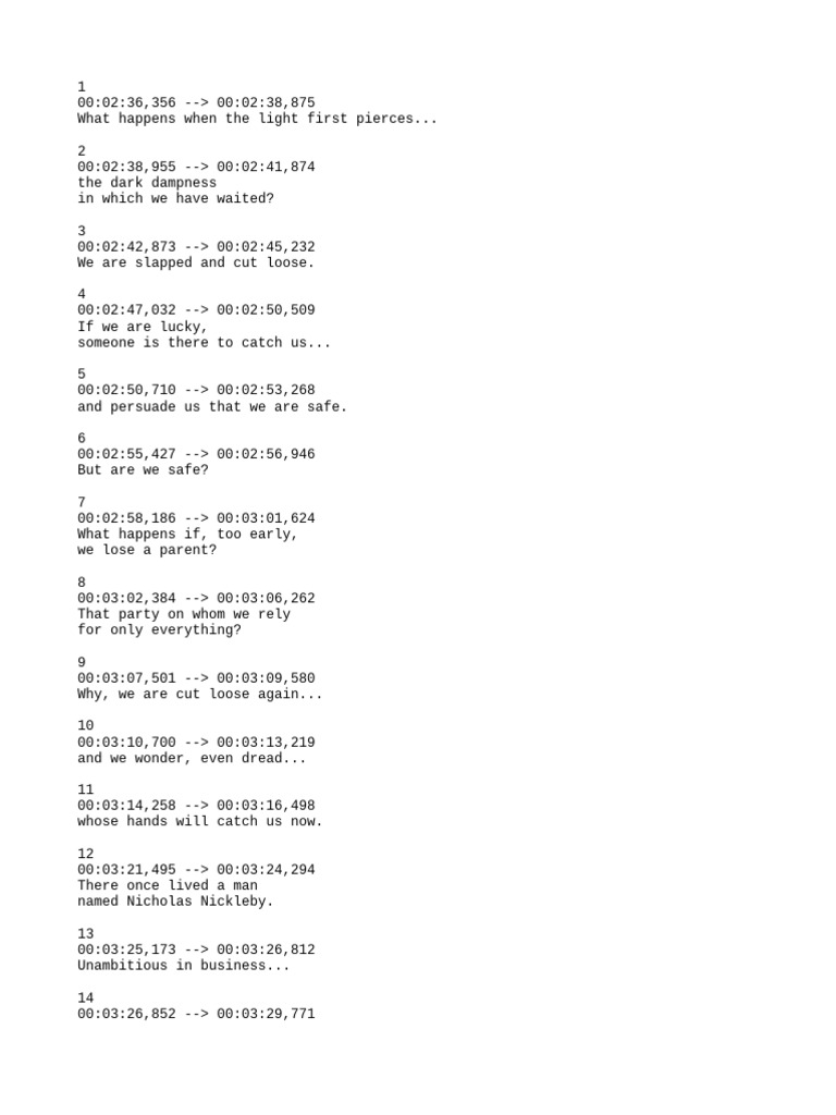 Nicholas Nickleby (2002).srt | PDF | Nicholas Nickleby