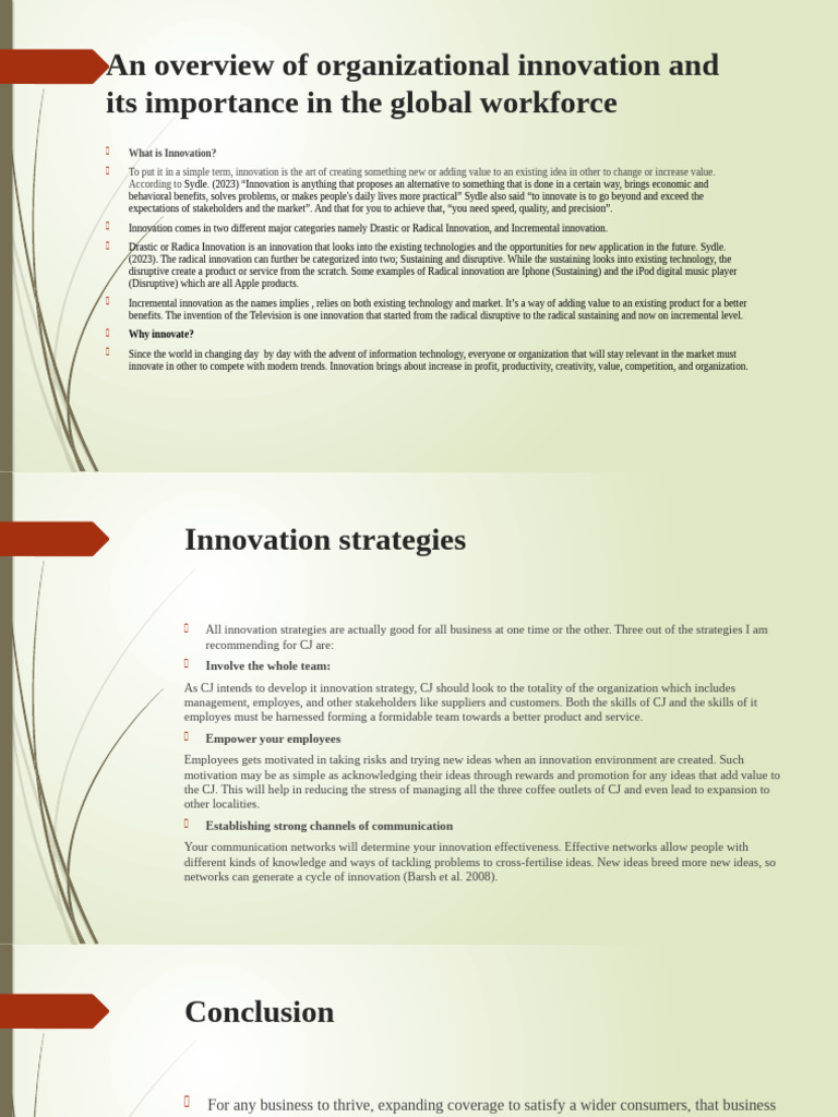 Case Study, Implementing Innovation | PDF | Innovation | Business
