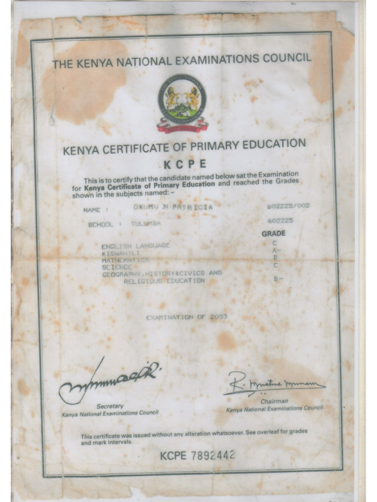 Kcpe (1) - 091612 | PDF