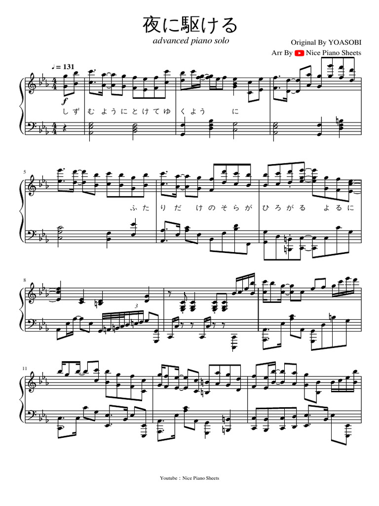 Note Hit Yoasobi Yorunikakeru | PDF