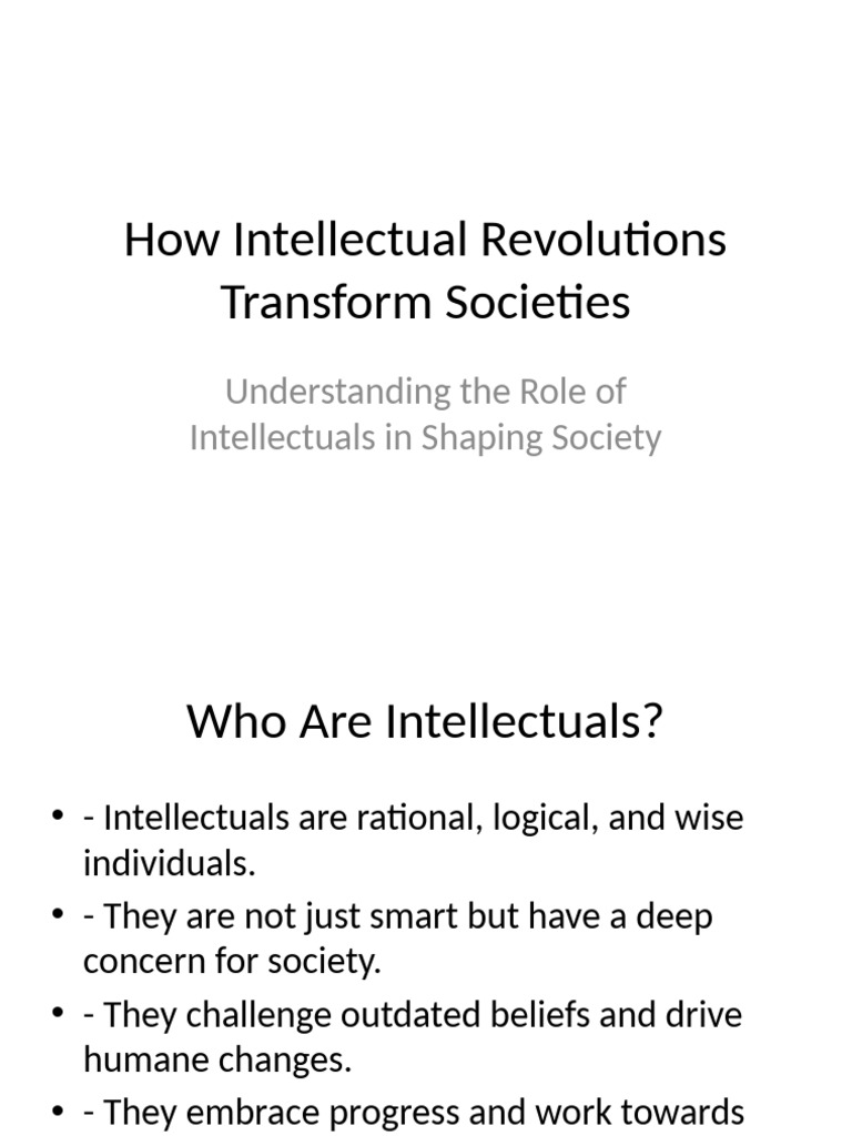 Intellectual Revolutions Transformation | PDF