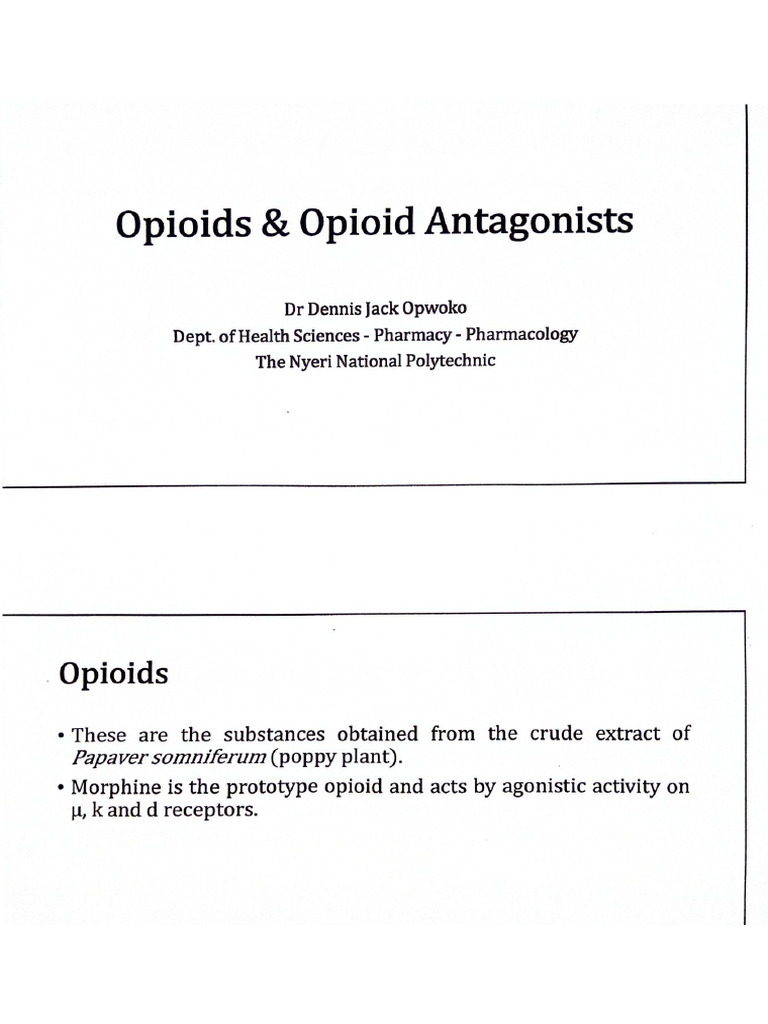 Opioid and Opioid Antagonists | PDF