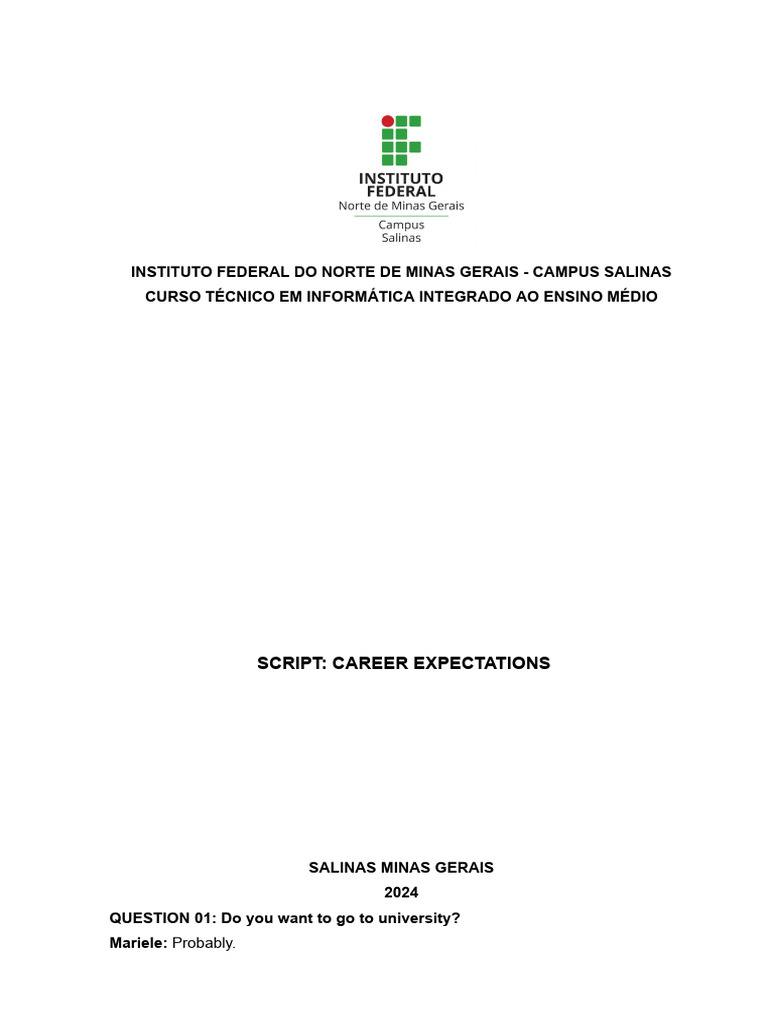 Career Aspirations of IT Students 2024 | PDF