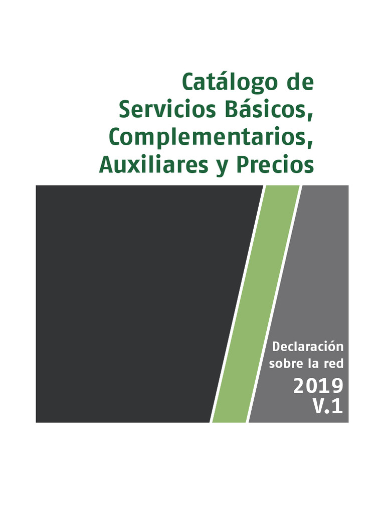 Catálogo de Servicios Básicos, Complementarios, Auxiliares y Precios | PDF | Estación de tren ...