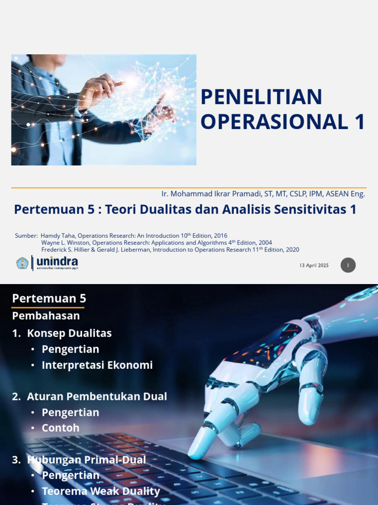 Materi 5 Teori Dualitas Dan Analisis Sensitivitas 1 | PDF