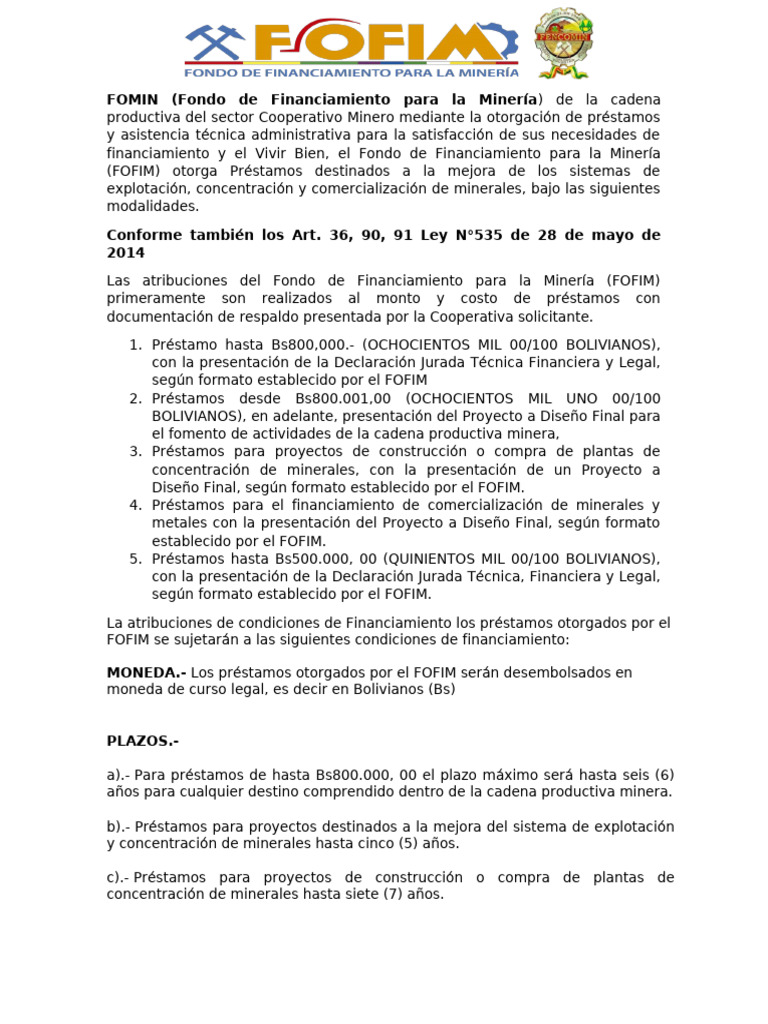 FOMIN | PDF | Minería | Economias