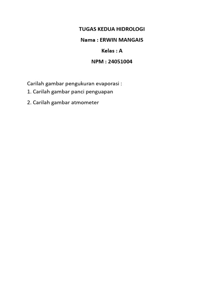 Gambar dan Penjelasan Panci Penguapan & Atmometer | PDF