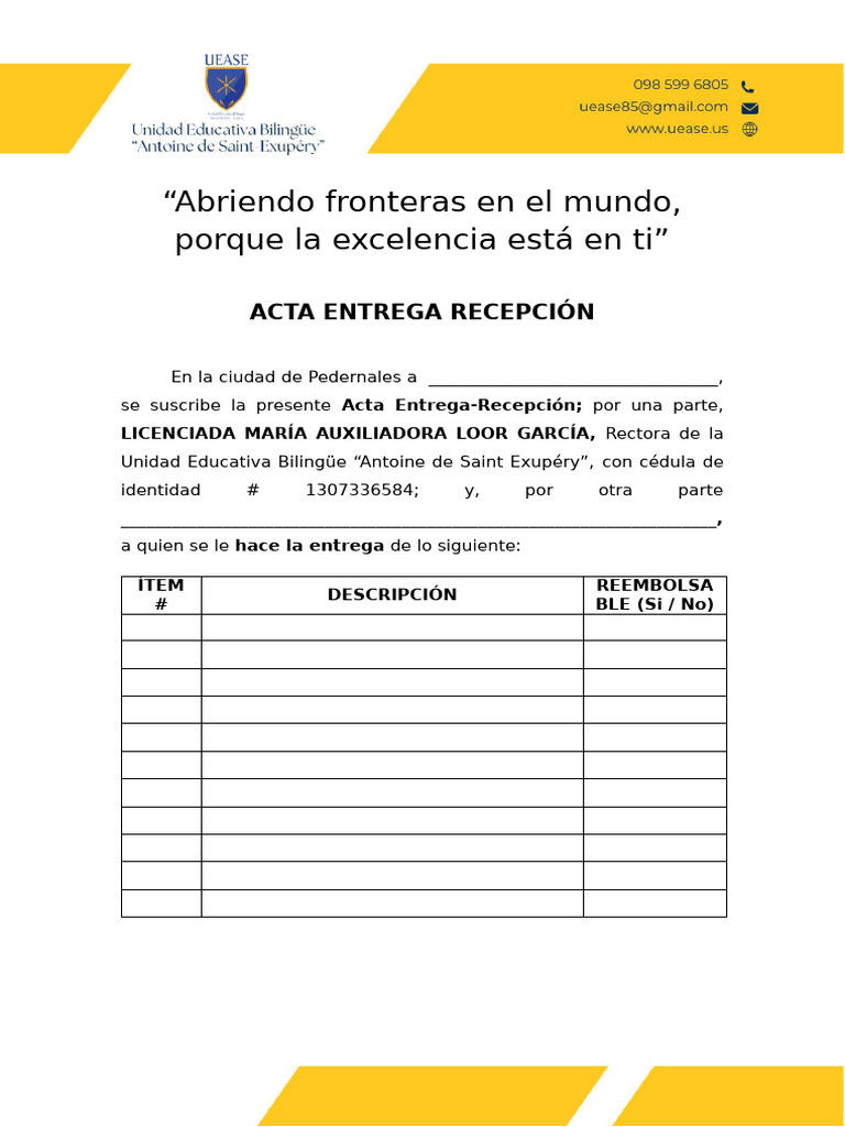 Acta Entrega-Recepción 2024 | PDF