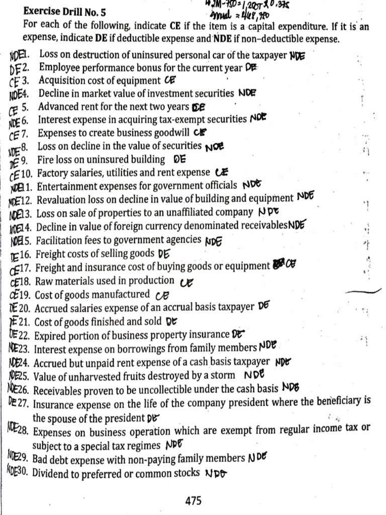Gabor - Activity Drill 5, MC1&2 | PDF | Tax Deduction | Expense