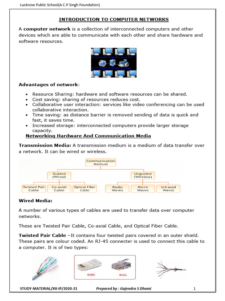 Introduction Comp Networks XII IP 20 21 | PDF | Computer Network | World Wide Web