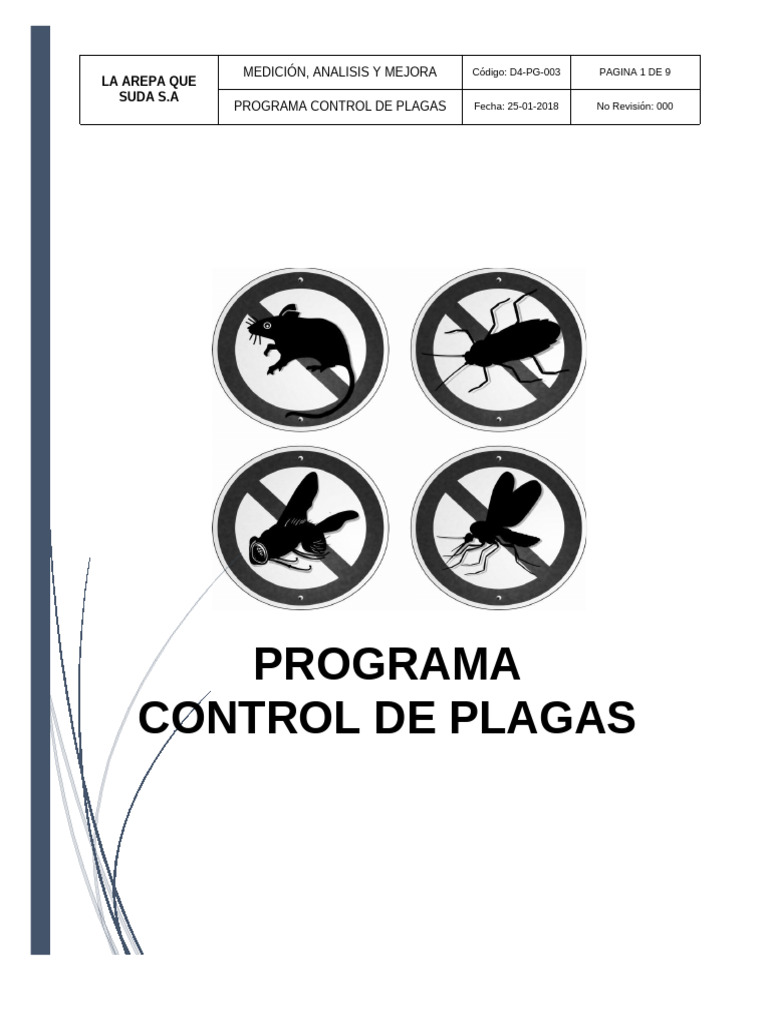D4-PG-003 Programa Control Plagas | PDF | Mosquito | Plaga (organismo)