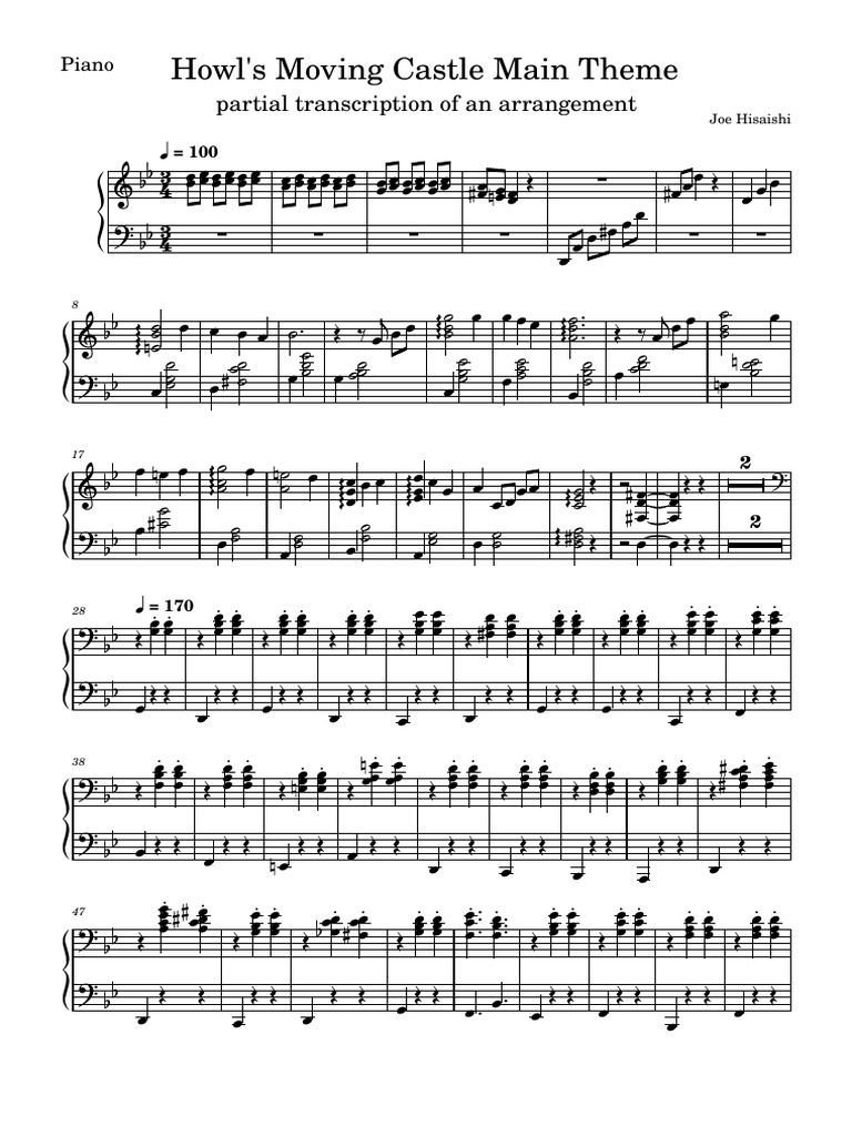 Howls Moving Castle - Piano | PDF