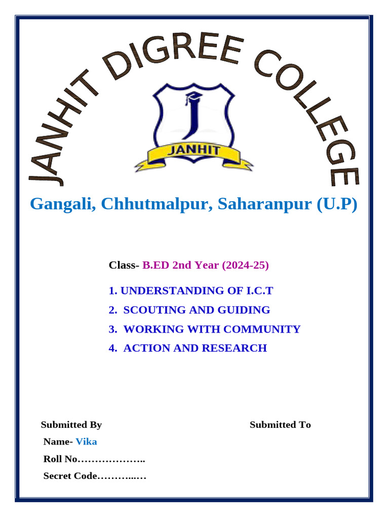2 ND Year Assignment Covering Page | PDF