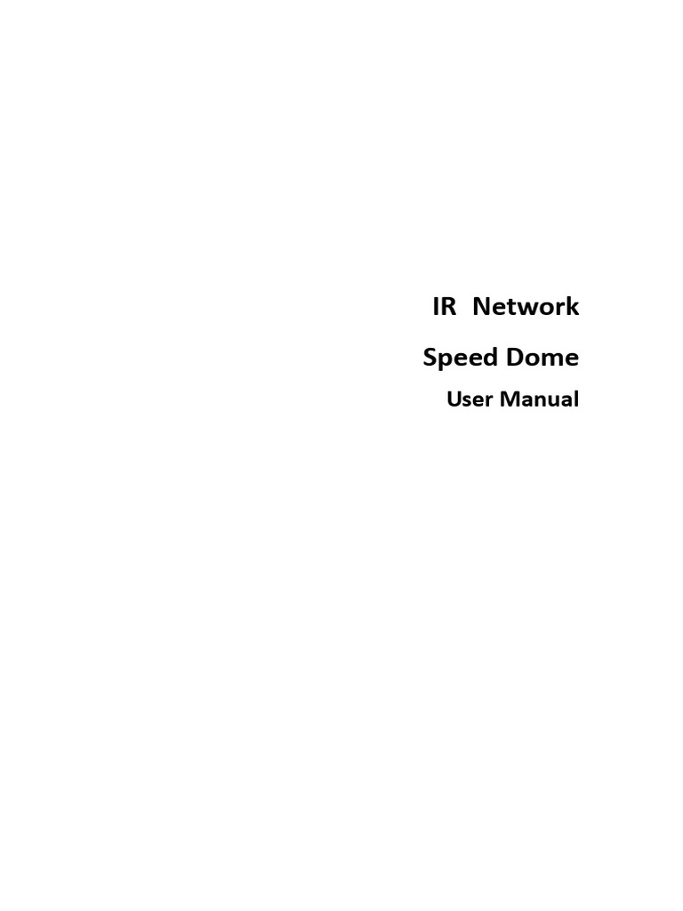 User Manual of Network Speed Dome (With IR) | PDF | Ip Address ...