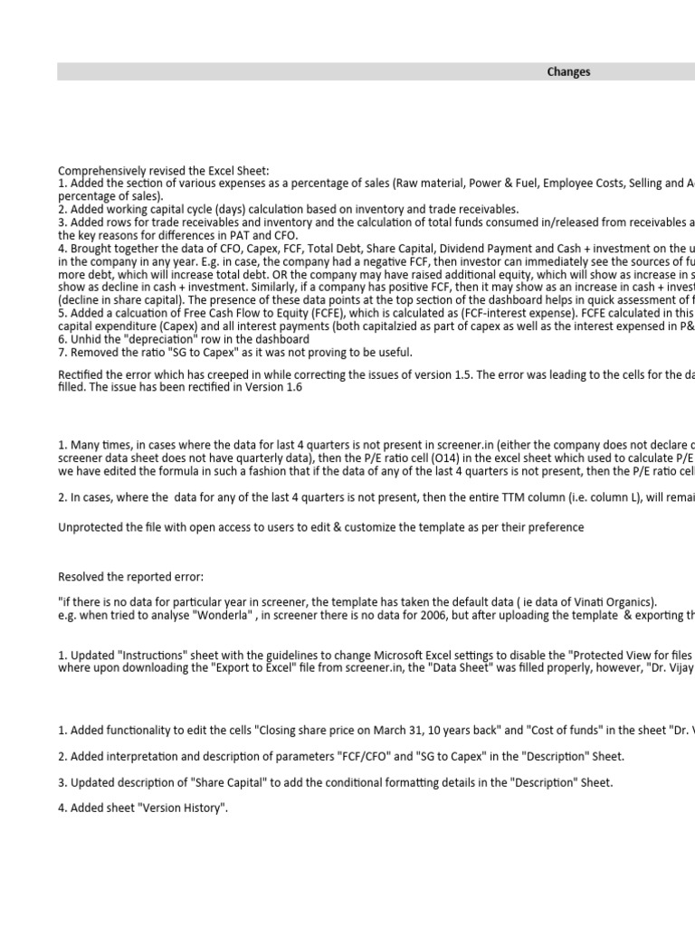 Pdfcoffee.com Dr Vijay Malik Screener Excel Template v20 PDF Free 1 45 9 | PDF | Equity (Finance ...