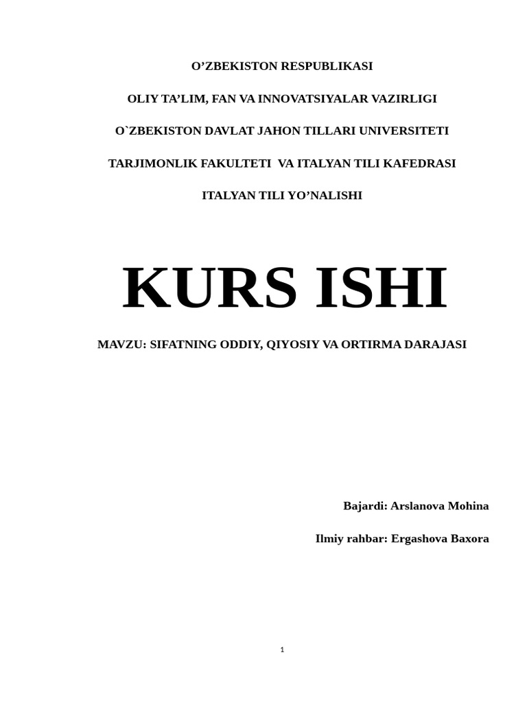 KURS ISHI | PDF