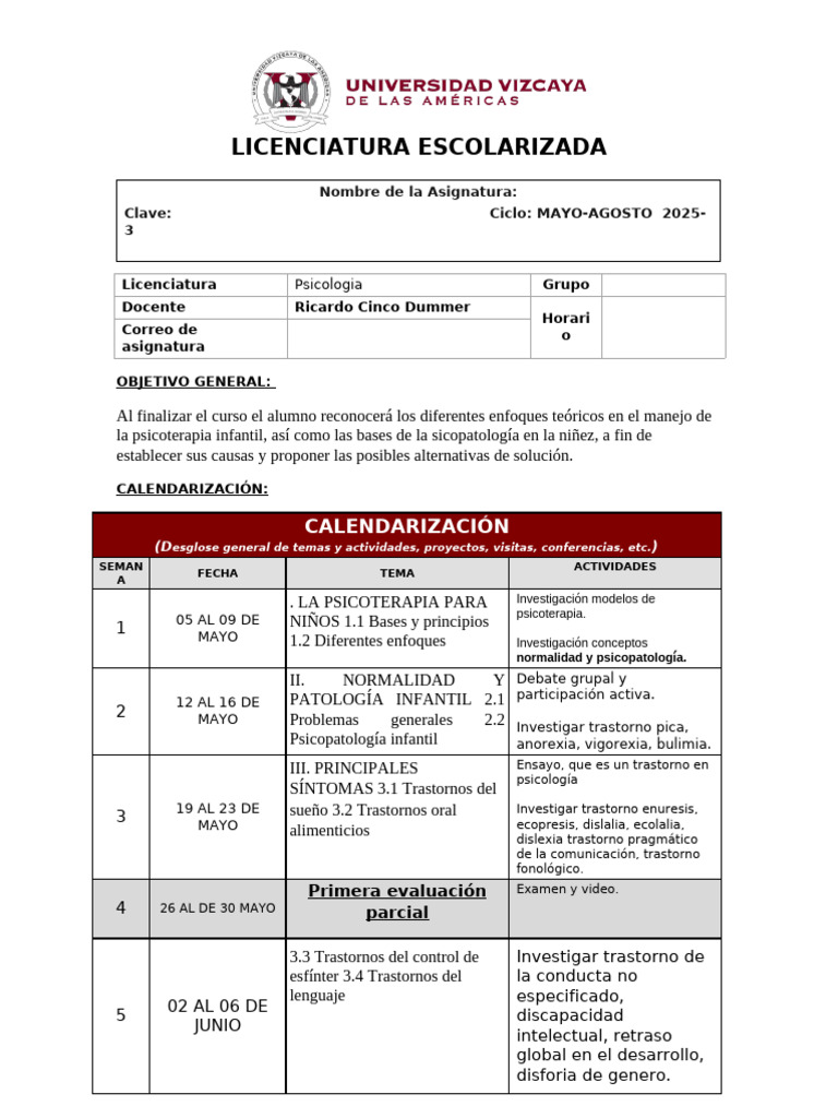 SYLLABUS | PDF | Psicoterapia | Neuropsicología