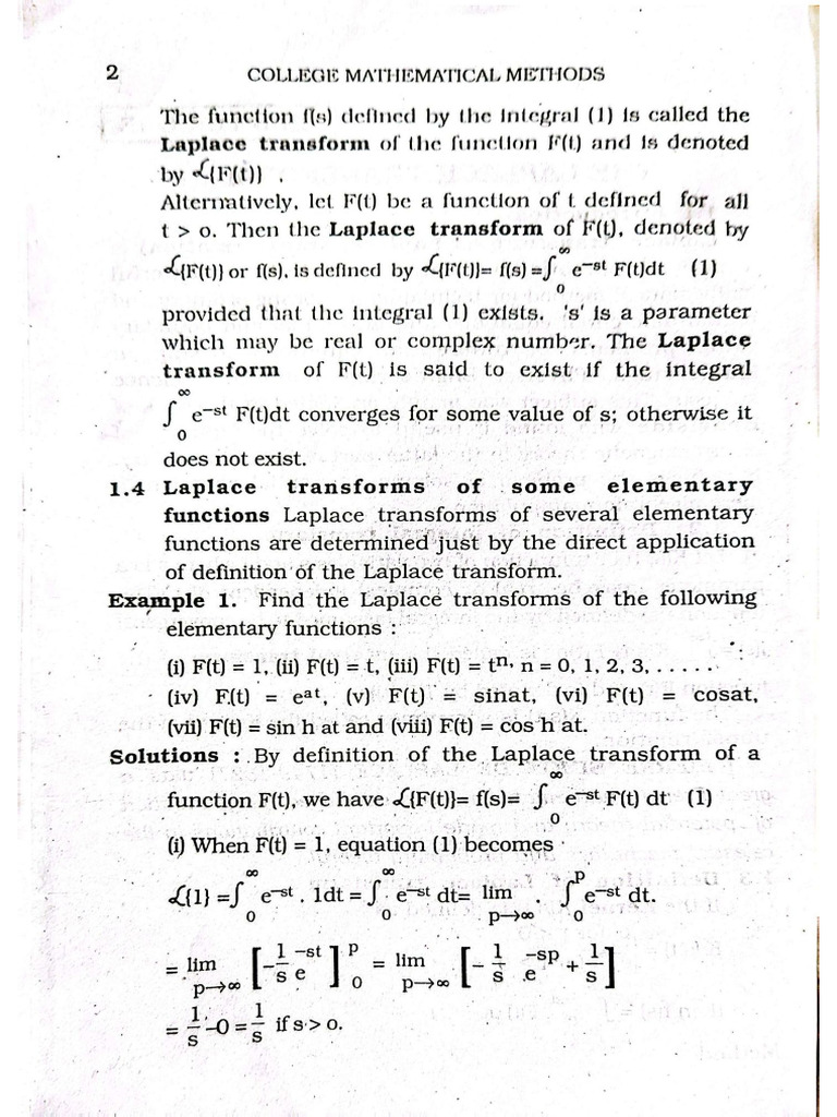 Laplace Transformation | PDF
