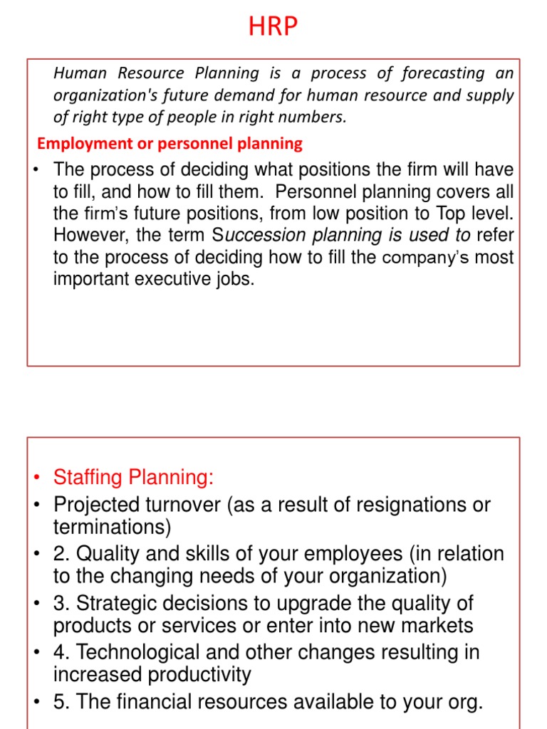 Human Resource Planning | PDF | Human Resources | Employment