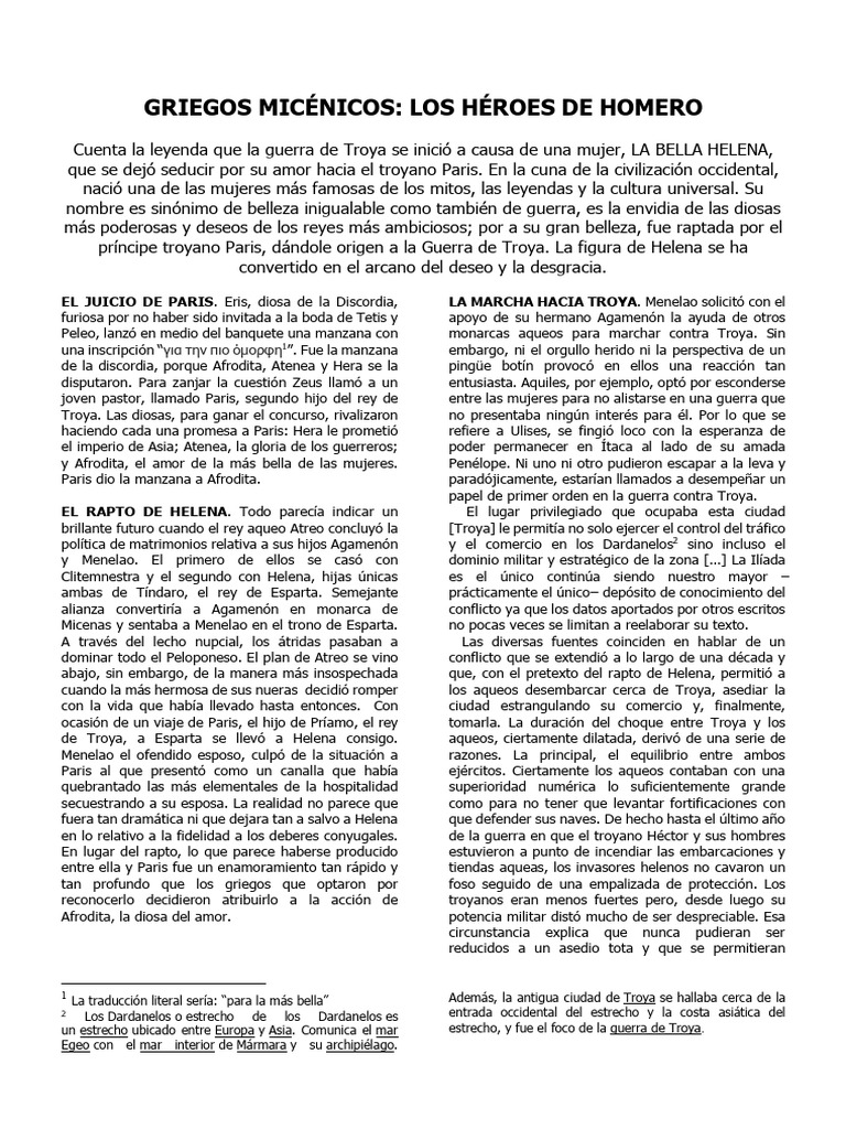 CC Tema 3. Micenas | PDF | Grecia micénica | Helena de Troya