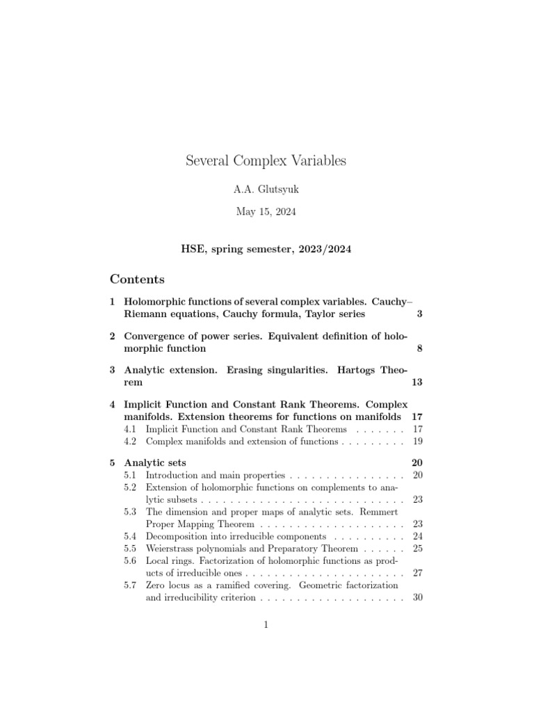 lektsii-24 | PDF | Holomorphic Function | Analytic Function