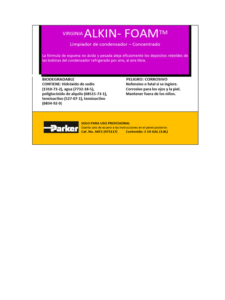 Alki Foam | PDF | Corrosión | Agua