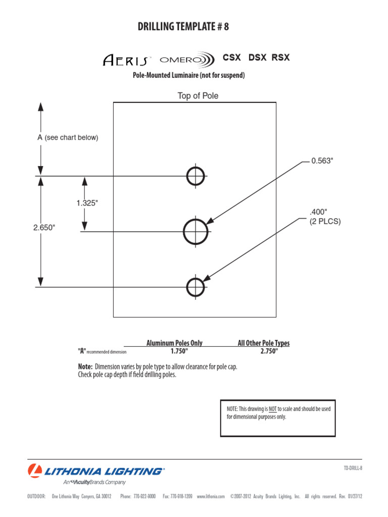 Drilling Template #8 Specifications | PDF