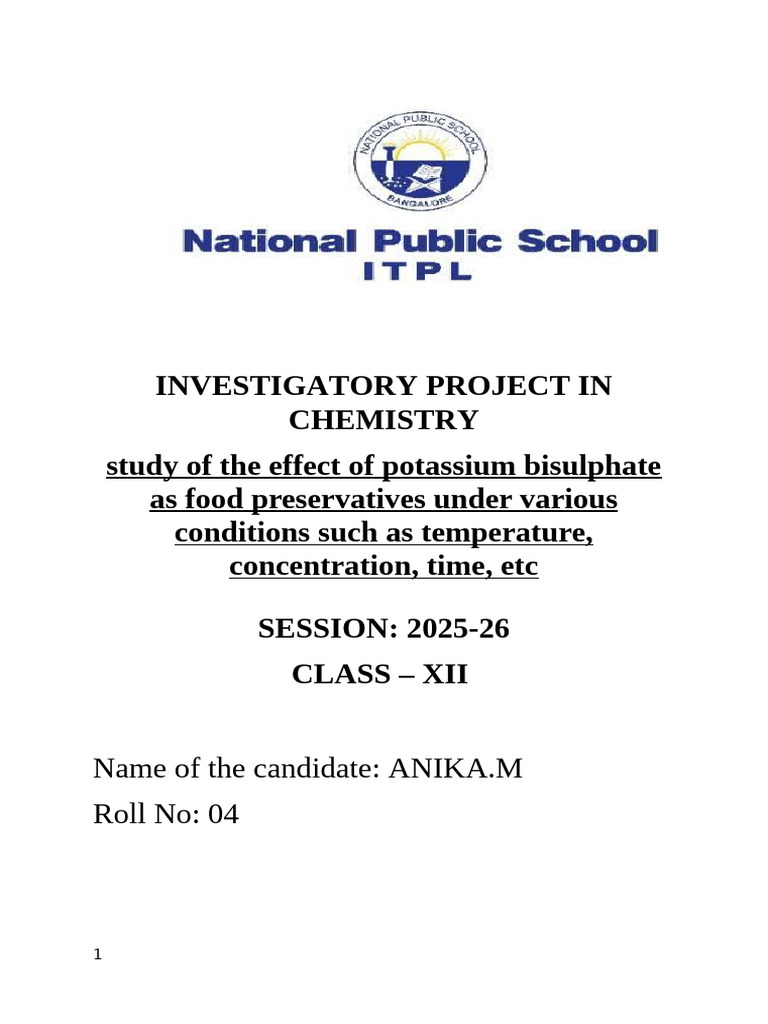 Chem Ives Project Draft 12th | PDF | Food Preservation | Food Science