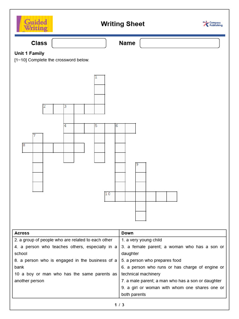 Guided Writing 1 - Writing Worksheet - Unit 1 | PDF | Social ...