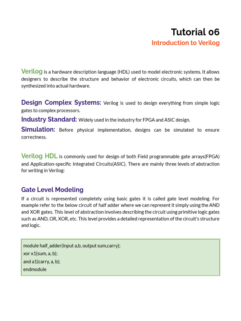 Spring - 2025 - Tutorial 06 PDF | PDF | Logic Gate | Field Programmable Gate Array