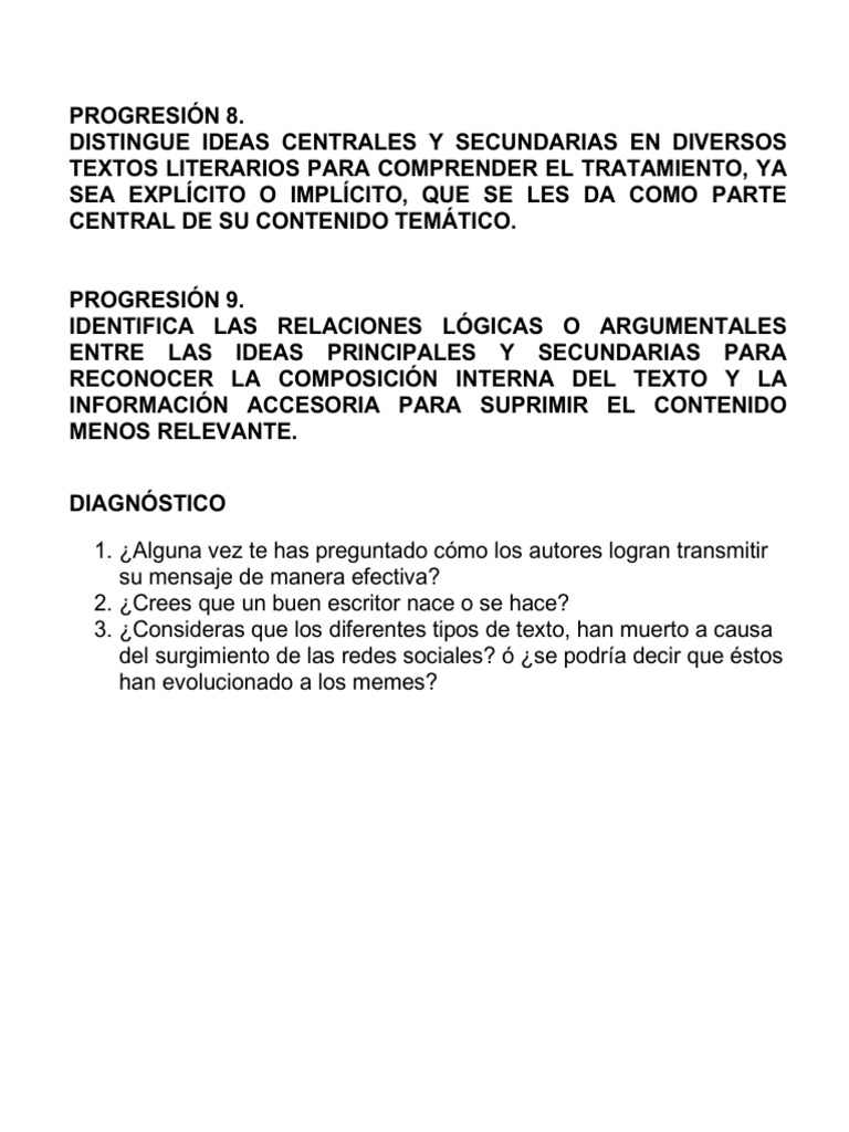 Progresión 8-9 | PDF