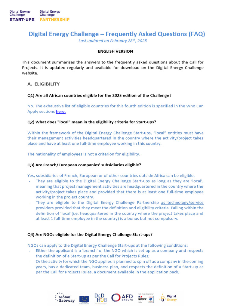 Digital Energy Challenge 2025 - FAQ - EN | PDF | Geographic Information System | Off The Grid