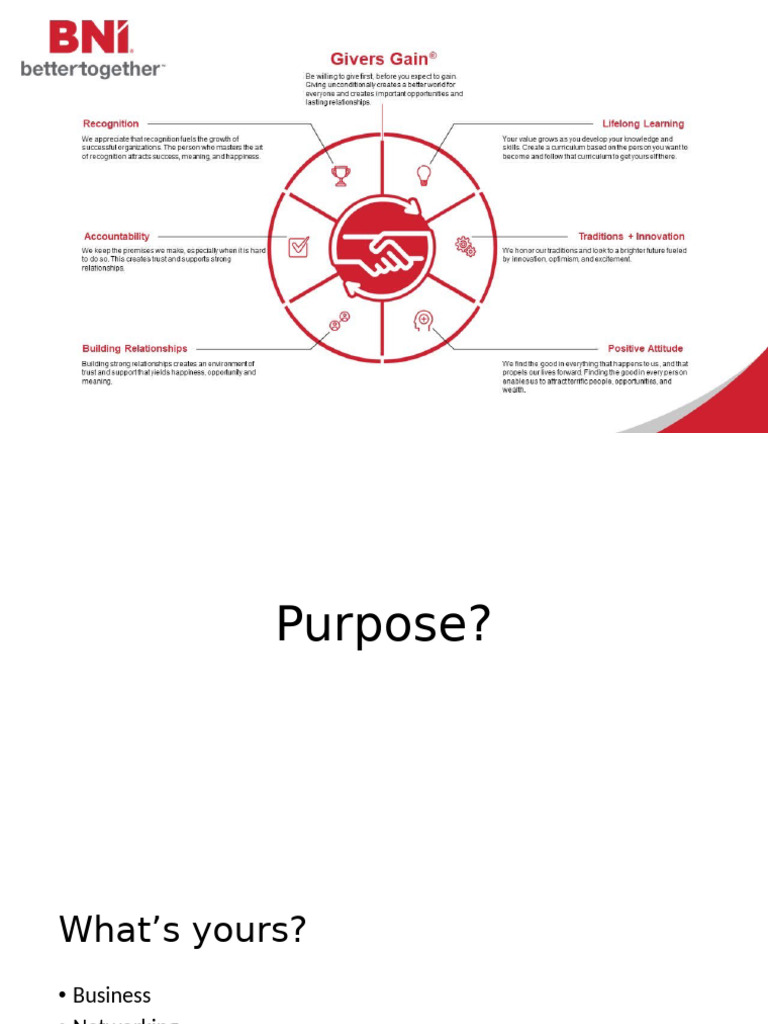 BNI Tools for Purposeful Networking | PDF