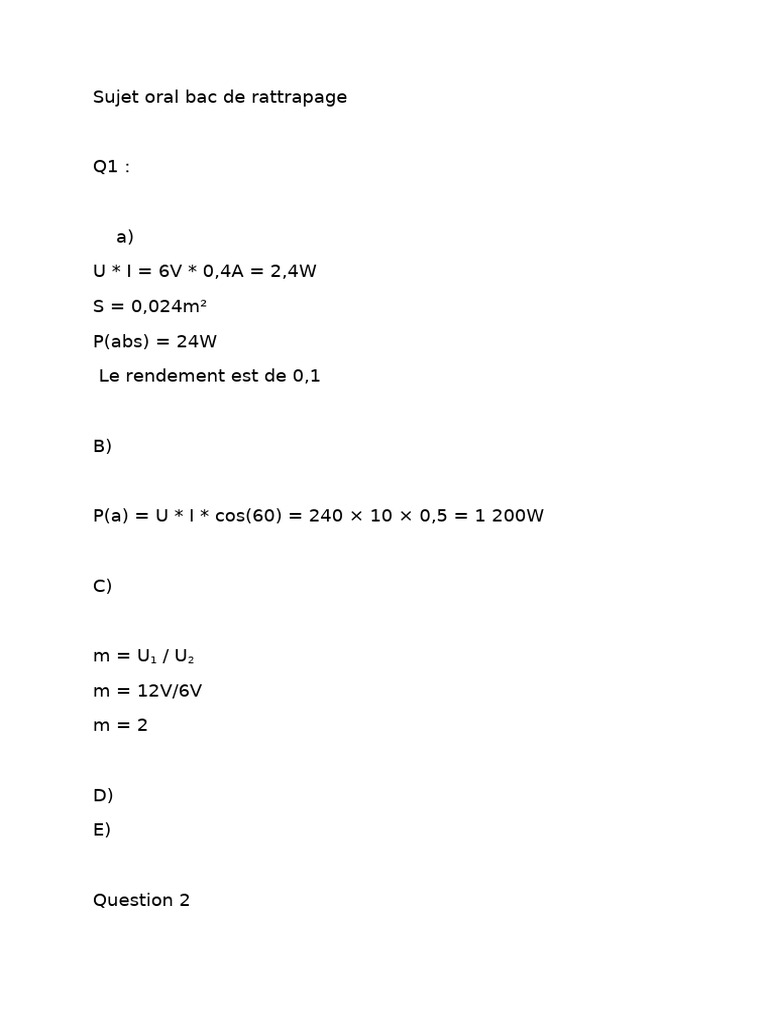 Oral de Rattrapage | PDF