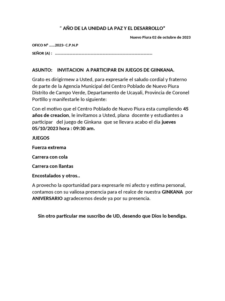 Invitacion A Jinkana | PDF