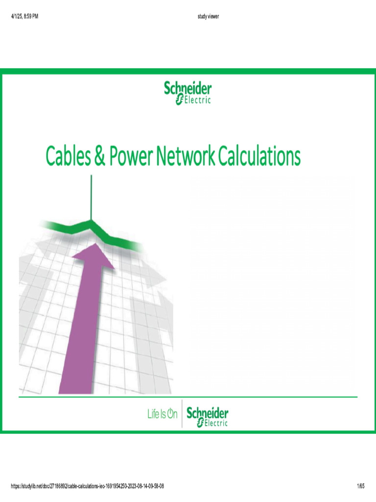 Schneider Electric Cables and Power Network Calculations | PDF