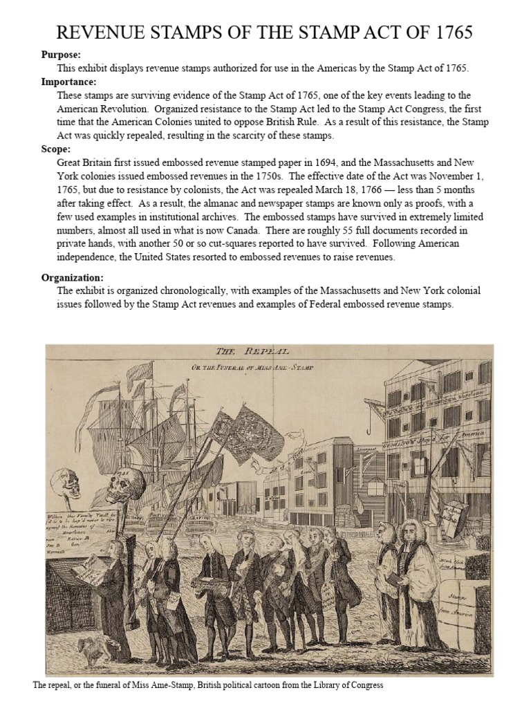 Revenue Stamps of The Stamp Act of 1765 | PDF | Postage Stamp | Philately