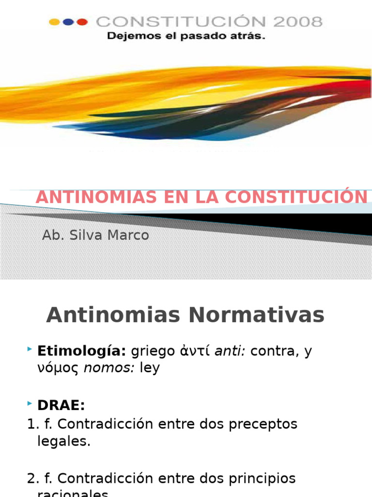 Antinomias Normativas en la Constitución | PDF | Constitución | Justicia