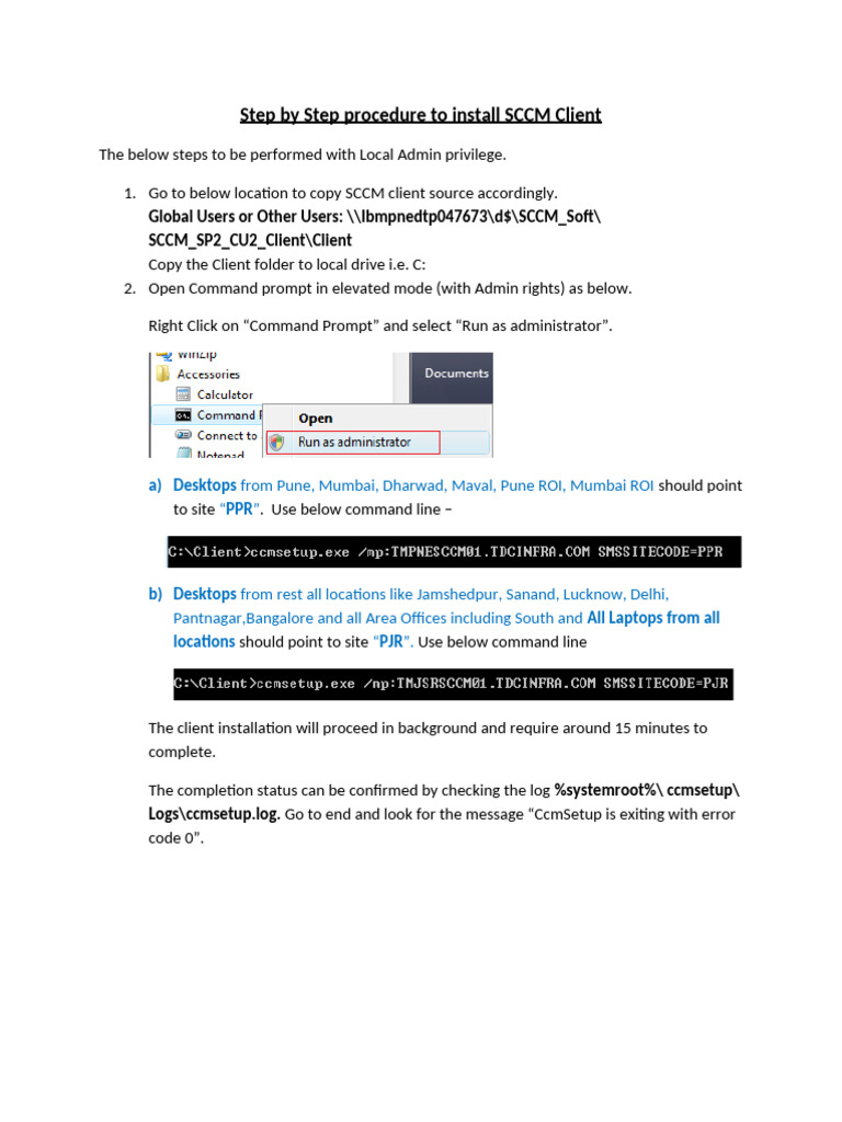 SCCM Client Installation 1 | PDF
