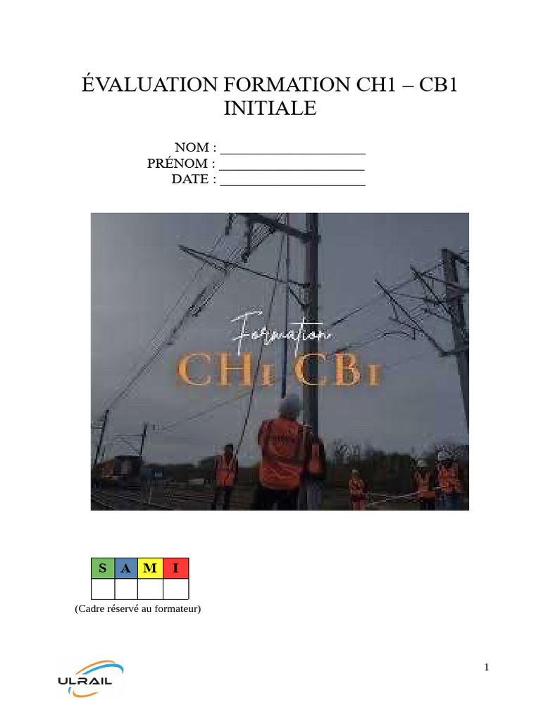 Évaluation Formation CH1-CB1 | PDF